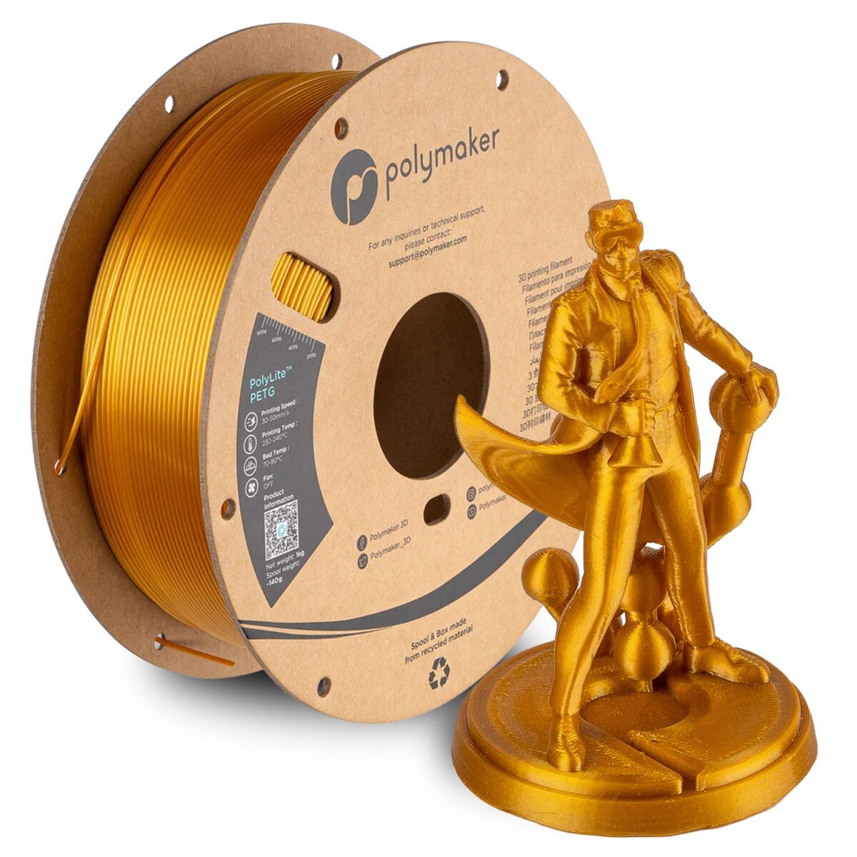 Filamento 3D Polymaker PolyLite PETG – Fácil impresión